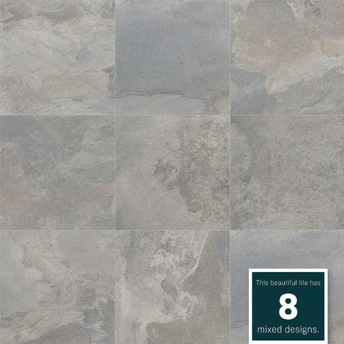60X60 Oakley Slate Grey Porcelain Tile - Tile Choice