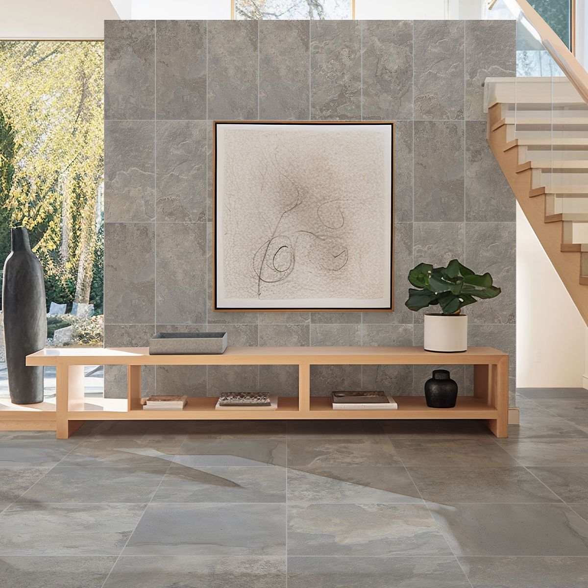 60X60 Oakley Slate Grey Porcelain Tile - Tile Choice