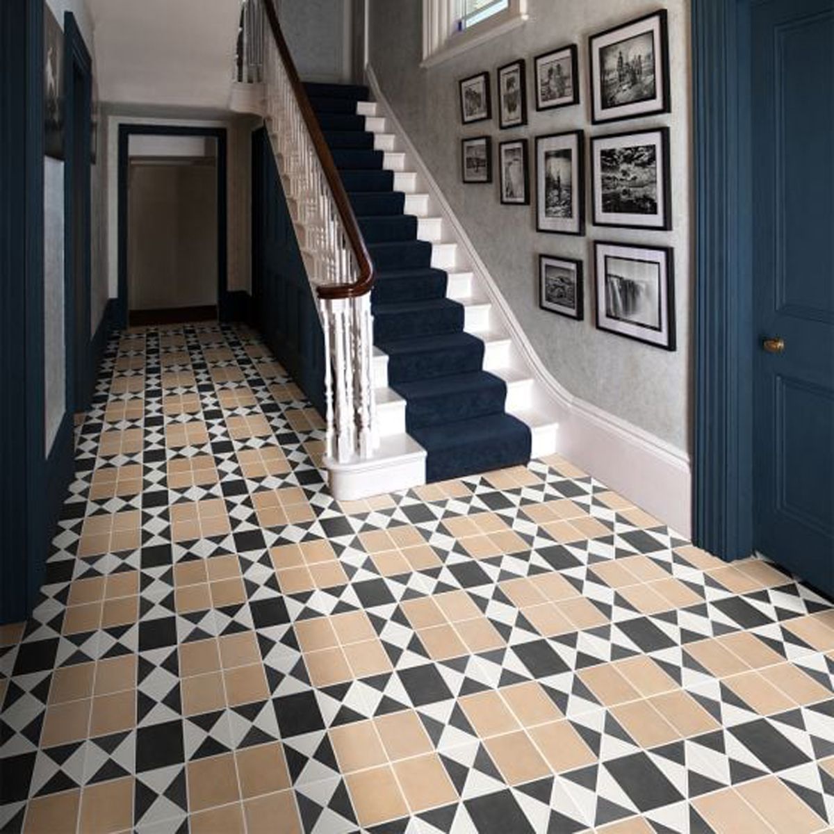 28x28cm Stiled Albert Victorian Porcelain Finchley Sandstone - Tile Choice