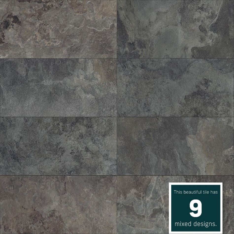120x60 Oakley Slate Dark Porcelain Tile - Tile Choice